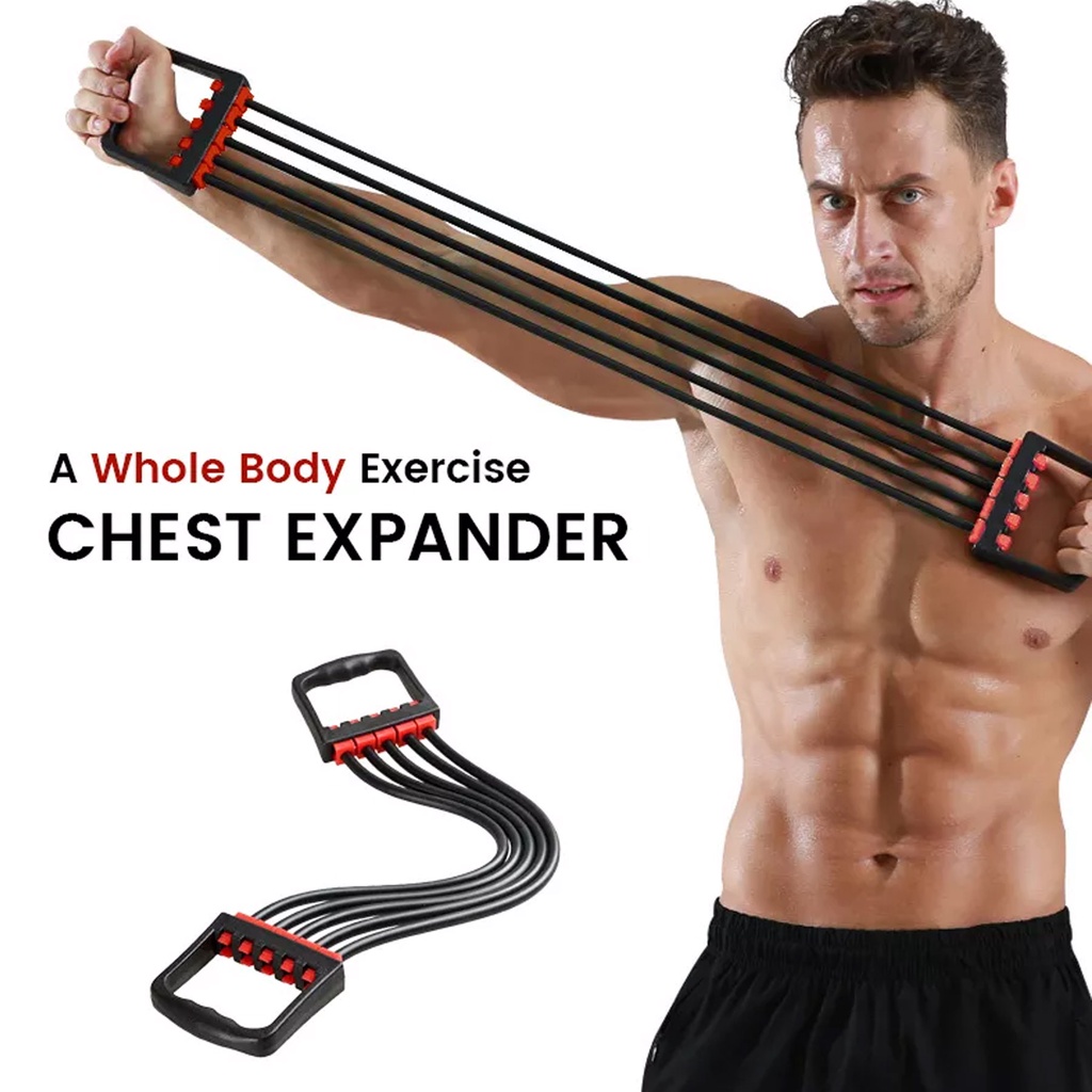 Avinas 5 Tube Puller Chest Expander Arm Strength Trainer Resistance ...