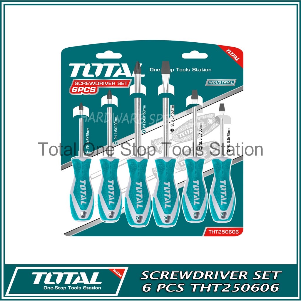 TOTAL Premium Industrial Scewdriver Set 6 pcs THT250606 Original ...