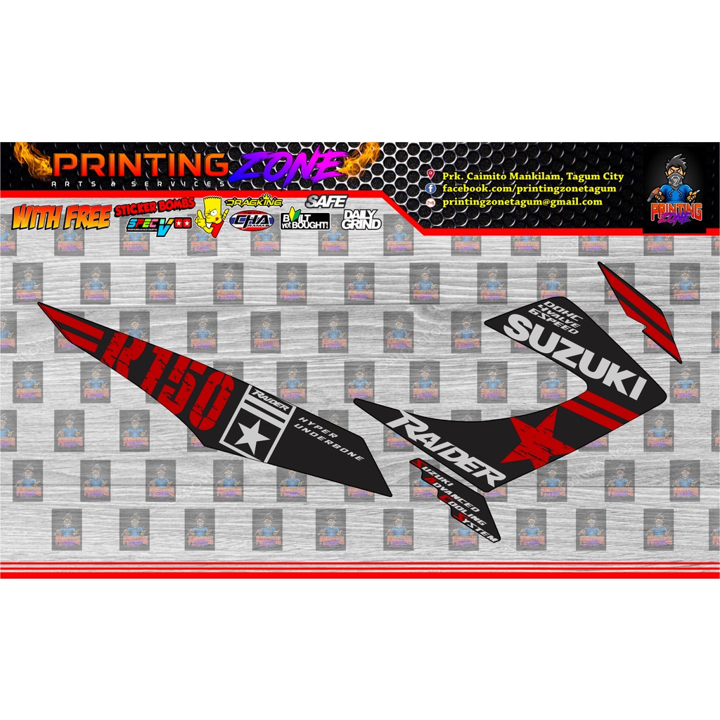SUZUKI Raider R150 Combat Series Stock Decals High Quality and Durable ...