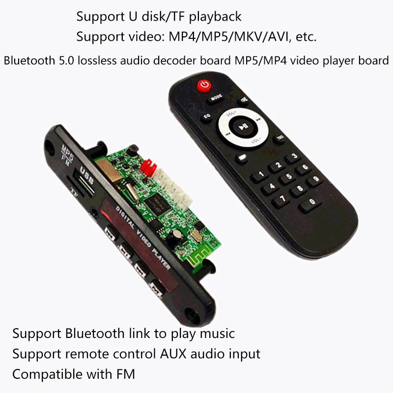 Video Audio Decoder Bluetooth 5.0 Lossless Audio Decoding Board Mp4 Mp5 ...