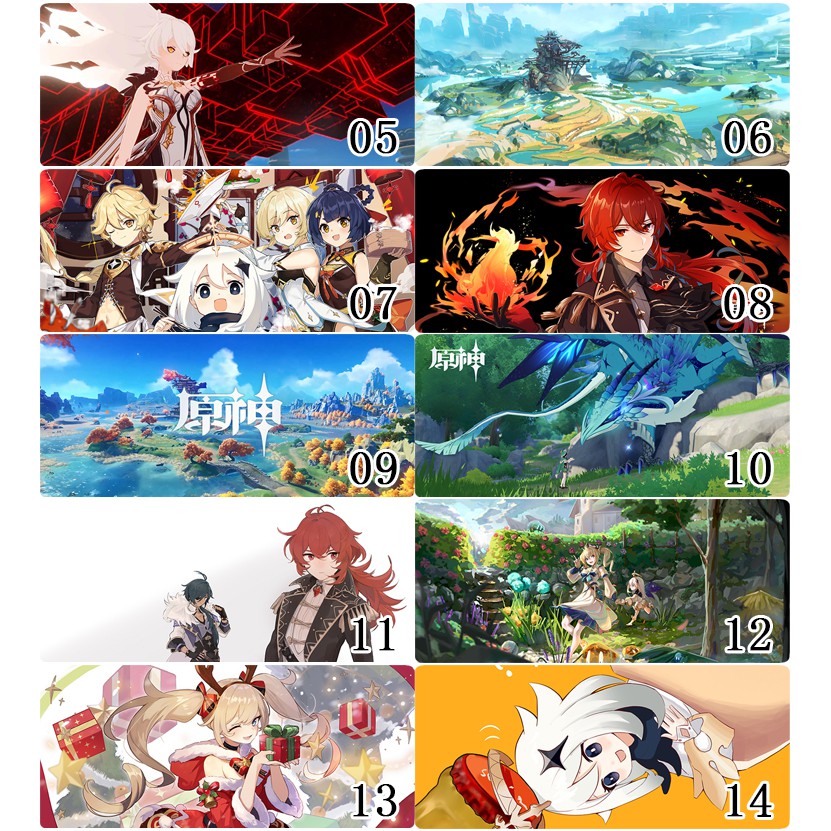 Yuanshen Mouse Pad 75 Styles Many Patterns Genshin Impact Super Thick ...