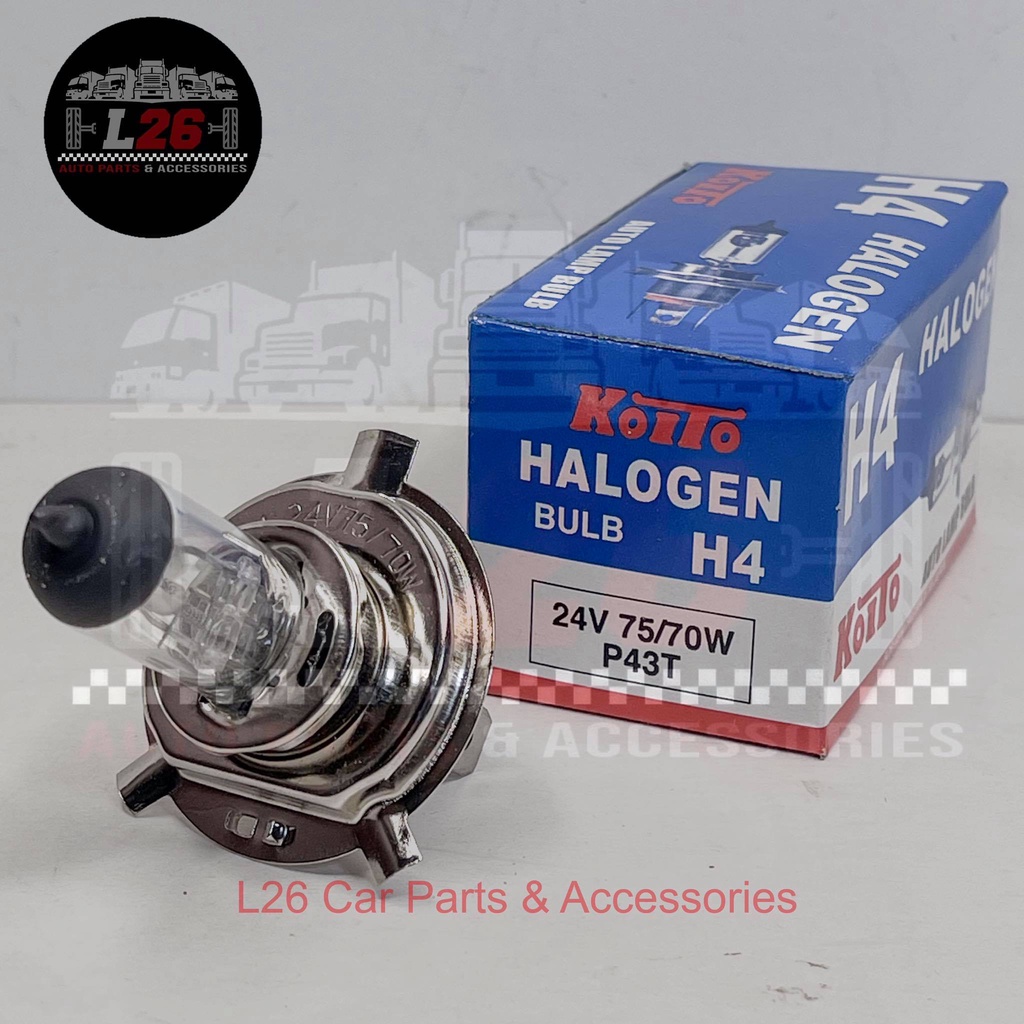 Koito Japan Halogen H4 bulb 75/70W 24V P43T (made in japan) | Shopee ...