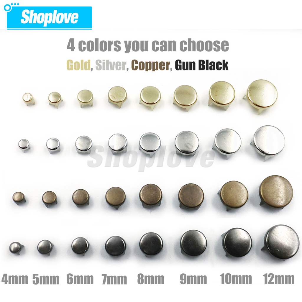 100pcs 4-12mm 4 Claw Flat Spike Rivets Studs Spots Nailhead Punk Rock ...