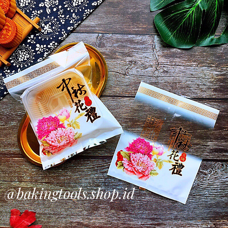 Plastic mooncake White Pink Flower / mooncake bag / mooncake packaging ...