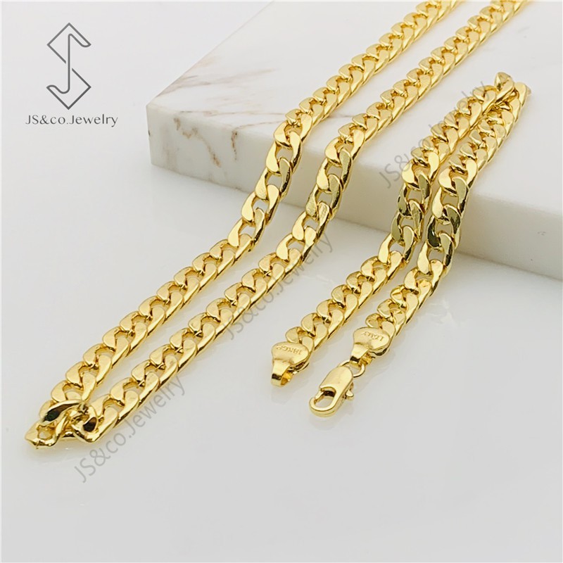 JS CO jewelry 18K Bangkok Gold Necklace Bracelet 2in1 Jewelry Set for MEN set 92 Shopee Philippines