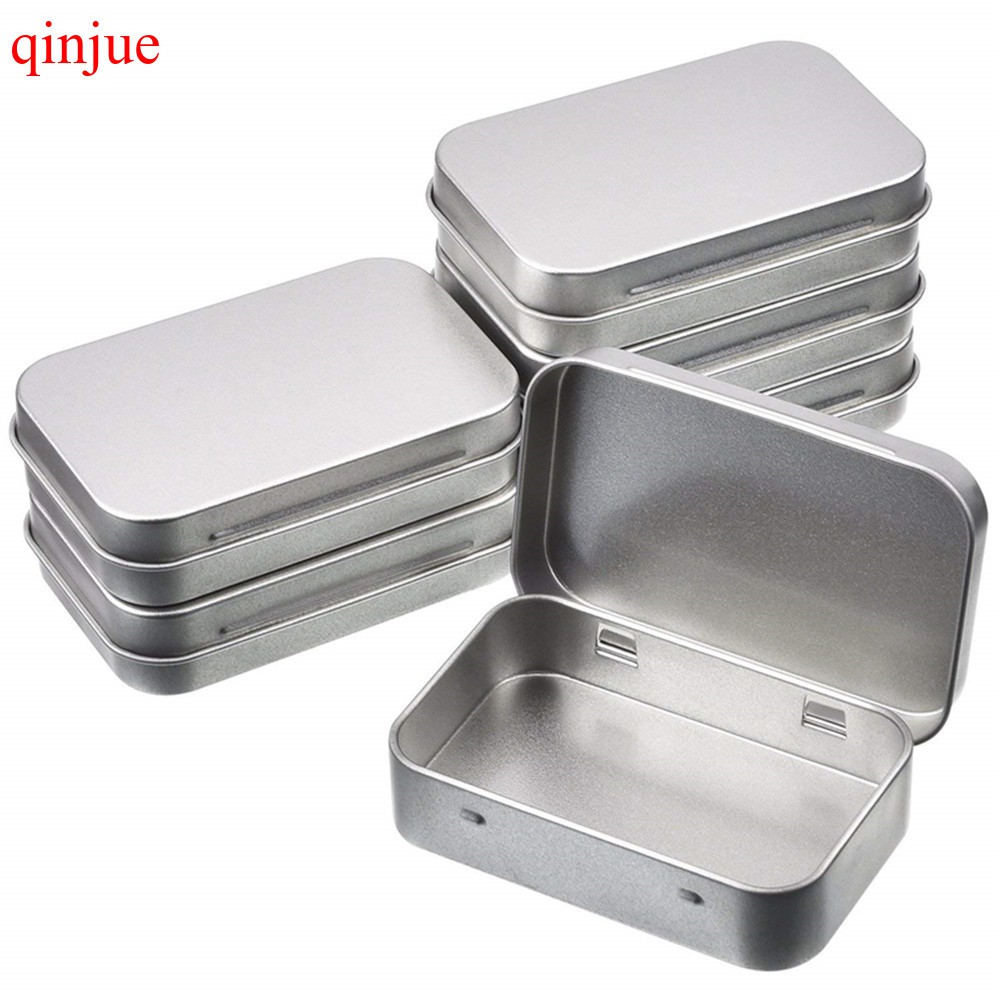 Small Metal Storage Box Tin Silver Storage Box Case Organizer For Money ...