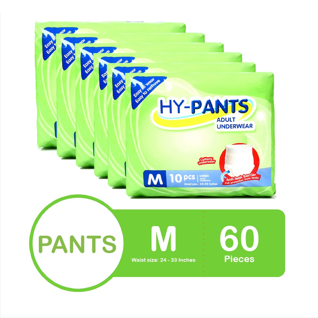 Hy-Pants Adult Underwear Medium 10's x 6 Packs | Shopee Philippines