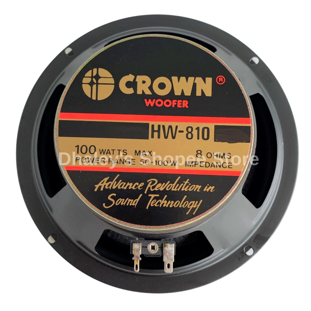 Original Crown HW-810 8" Woofer Speaker 8ohms 100watts 8inches Speaker ...