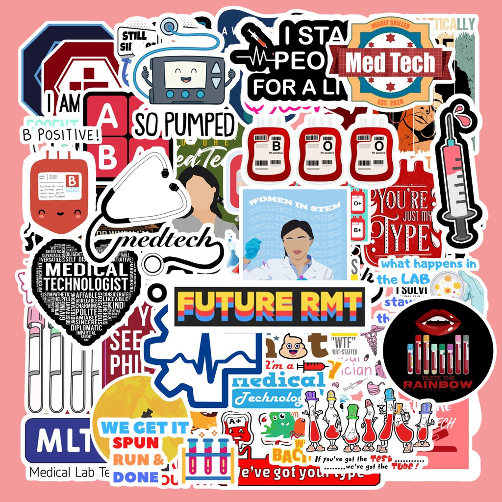 50 pcs. MEDTECH stickers | with waterproof | PRE MED student course ...