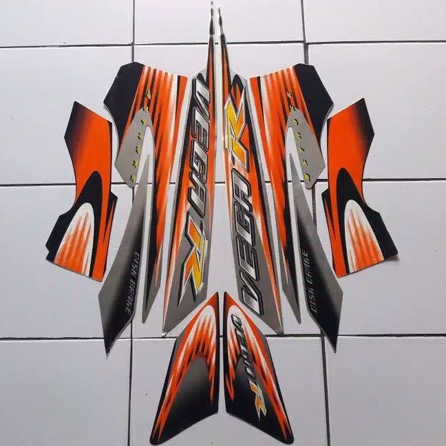 Stripping sticker lis Motorcycle Standard Yamaha Vega R 2006 orange ...