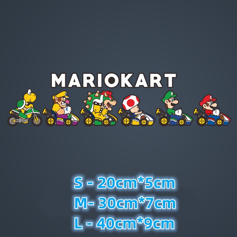 Car Sticker Mario Kart Racing Game Cartoon Cute Lovely Funny Reflective ...