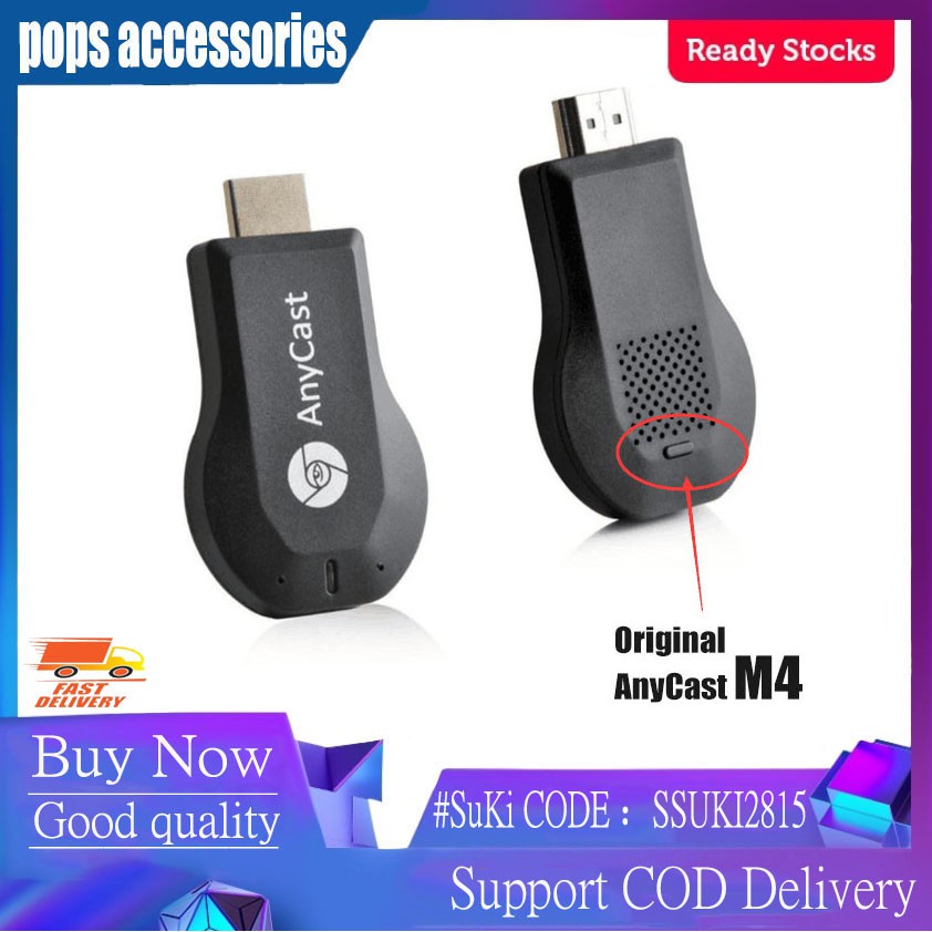 Original AnyCast HD 1080P M4 Plus WIFI HDMI Dongle Receiver | Shopee ...