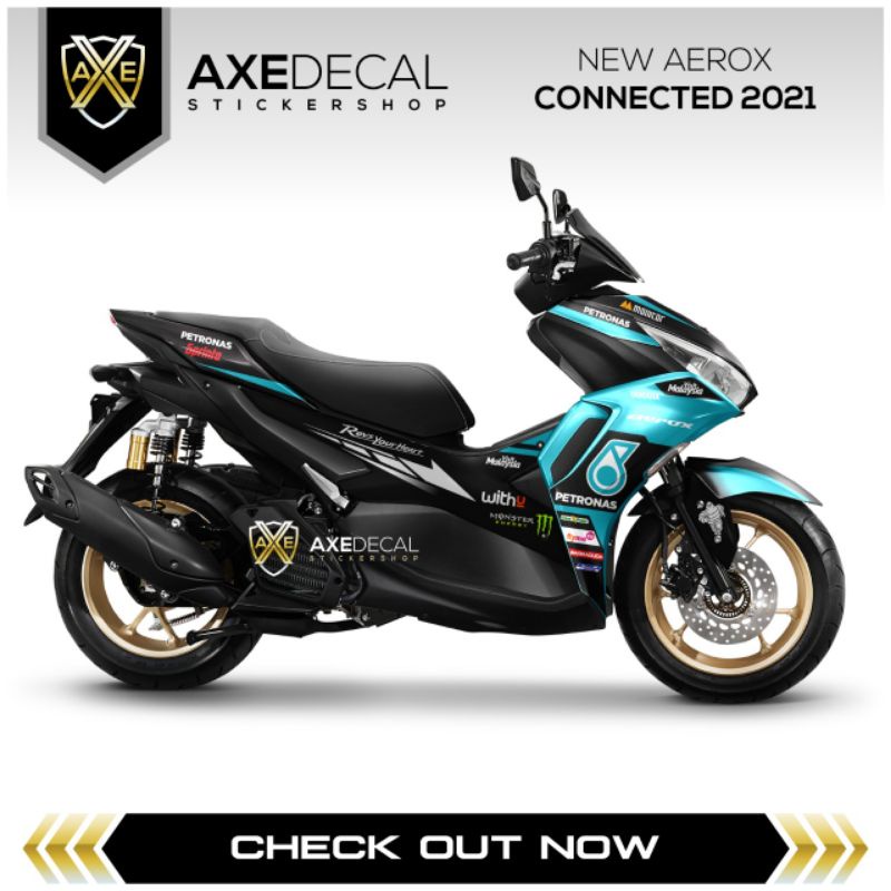 Yamaha aerox connected 2021 Petronas Striping Decal / new connected ...