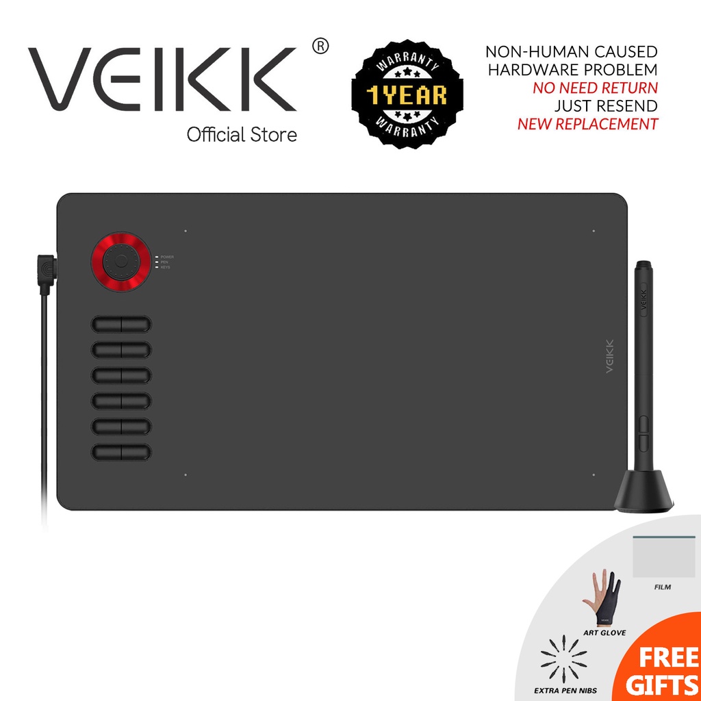 VEIKK A15PRO Digital Graphic Drawing Tablet 8192 Levels 290PPS With ...