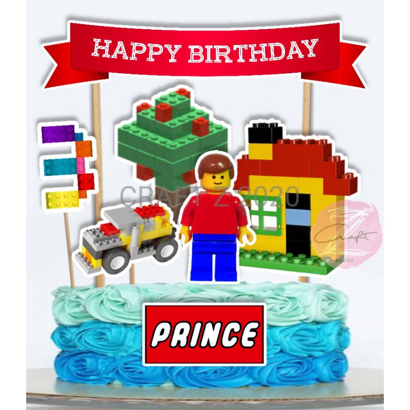 Lego Man cake topper set ( PERSONALIZED NAME AND AGE) | Shopee Philippines