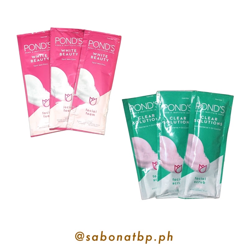 Pond’s Facial Foam and Scrub Sachet 10g Bundle of 3pcs. | Shopee ...