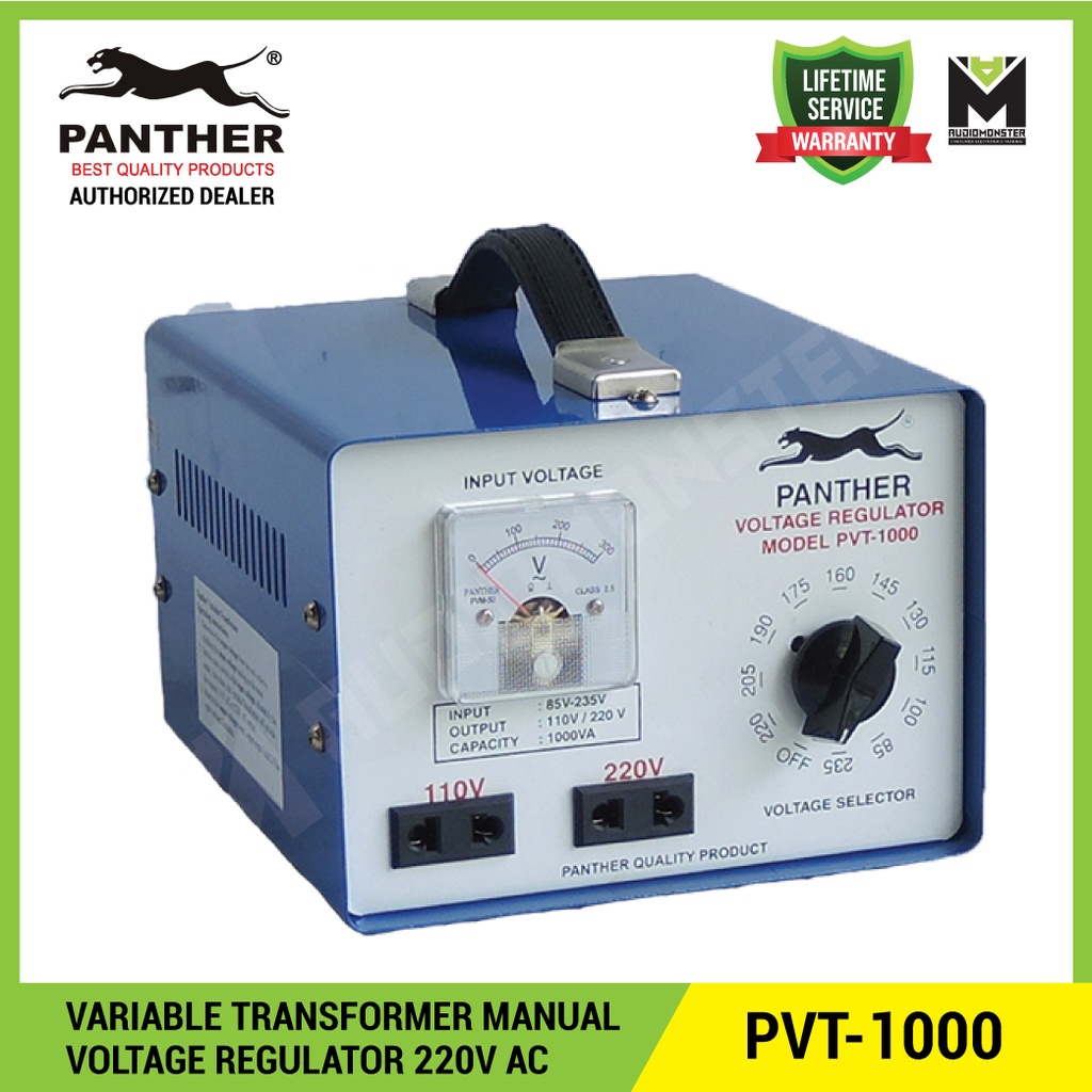 Panther PVT 1000 Manual Voltage Regulator / Variable Transformer 1000 ...