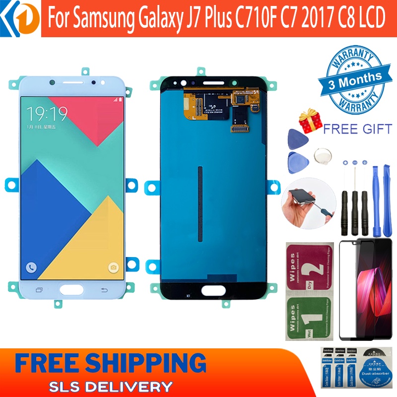 Original For Samsung Galaxy J7+ J7 Plus C710F / C8 / SM-C710F /DS LCD ...