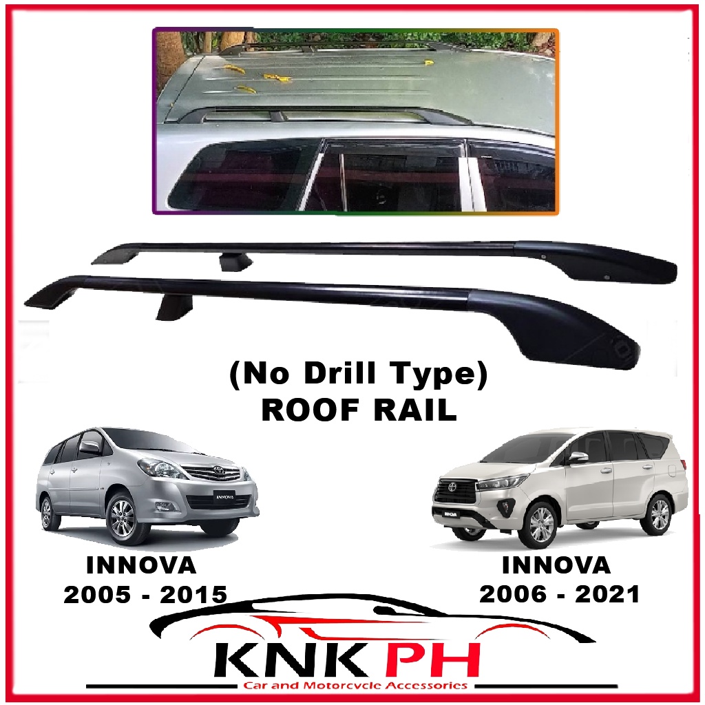 Toyota Innova 2005-2015 / 2016-2021 Roof Rail No Drill type (Black ...