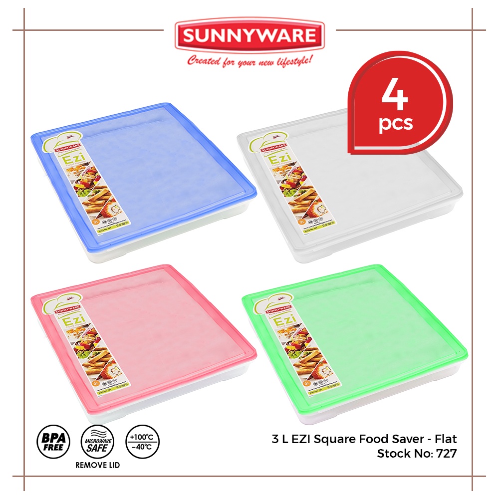 4 pcs Sunnyware 727 3L EZI Food Keeper Storage Container | House ...