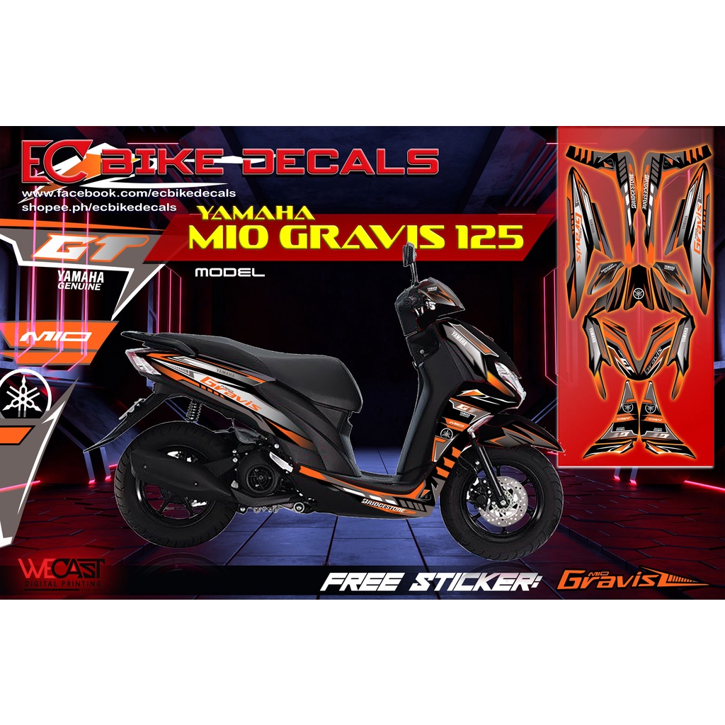YAMAHA MIO GRAVIS 125 Motorcycle Decals | Shopee Philippines