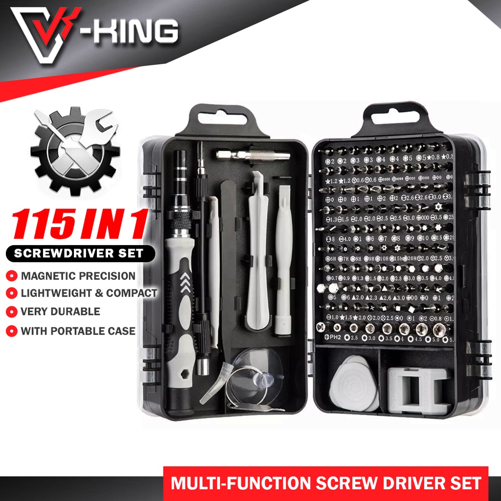 Vking 115 In 1 Mini Magnetic Precision Screwdriver Set Multi Computer Pc Mobile Phone Device ...