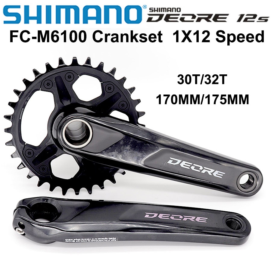 SHIMANO DEORE M6100 170/175 32T Crankset 1X12S MTB Bicycle Bike 12 Speed Crankset Chainwheel ...