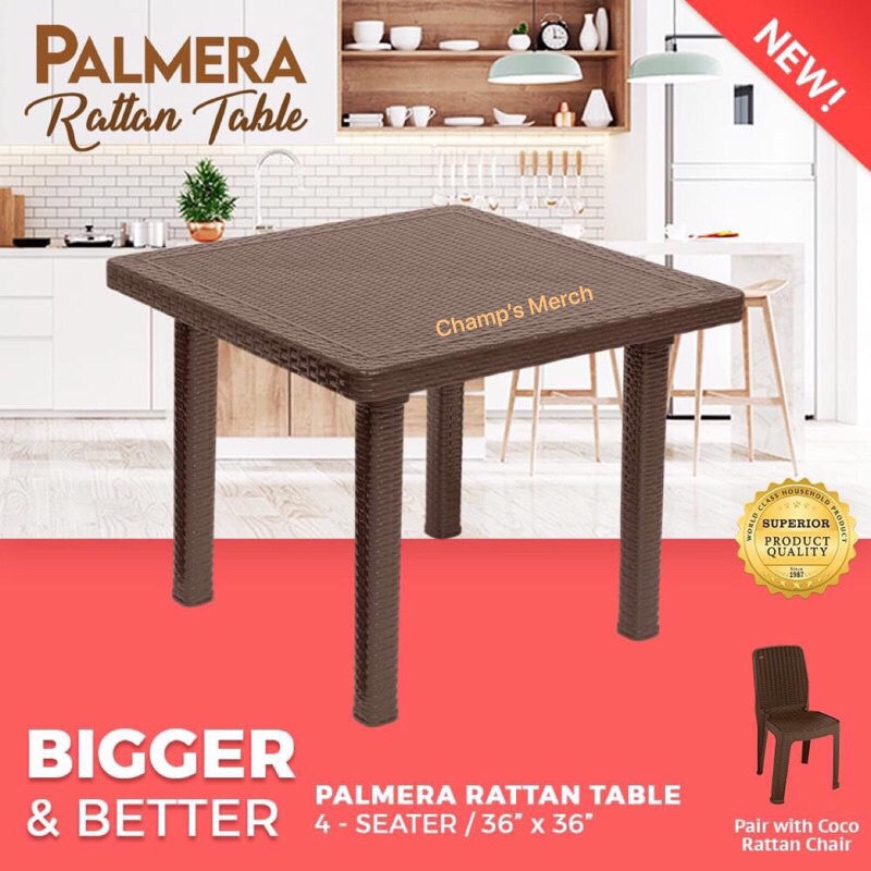 Zooey Rattan 4 Seater Table (Plastic) Palmera | Shopee Philippines