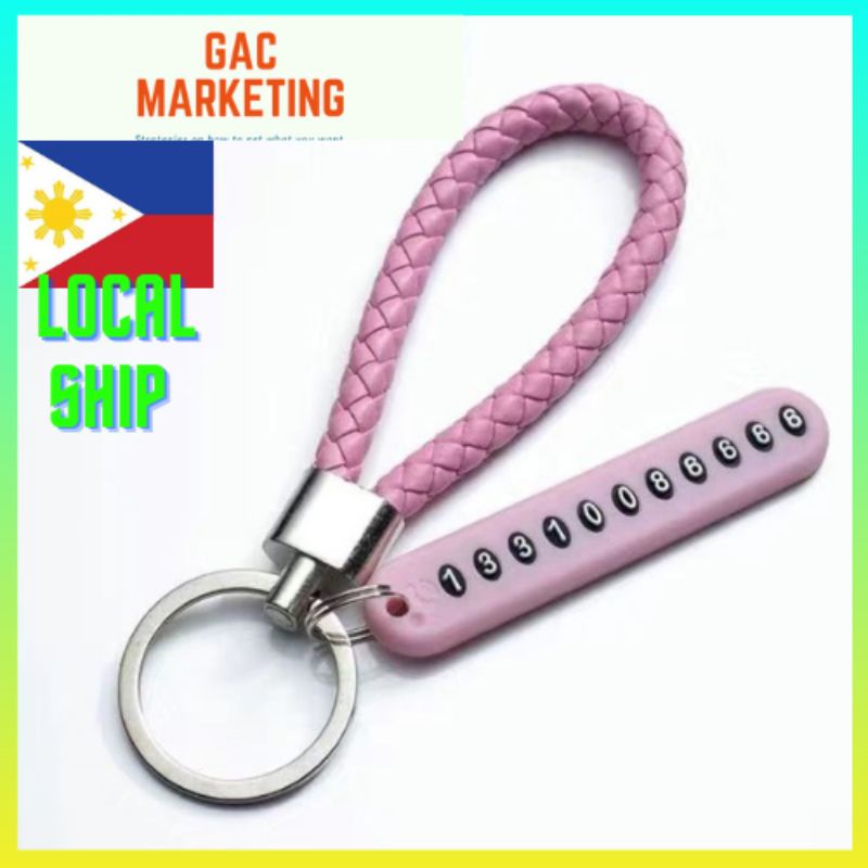 Keychain with Anti-lost Plate Contact Number, Car Key Motorcycle ...