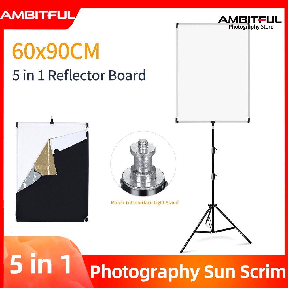 AMBITFUL 60 * 90cm 27in * 35in Sun Scrim + 280cm Light Stand Kit, Large ...