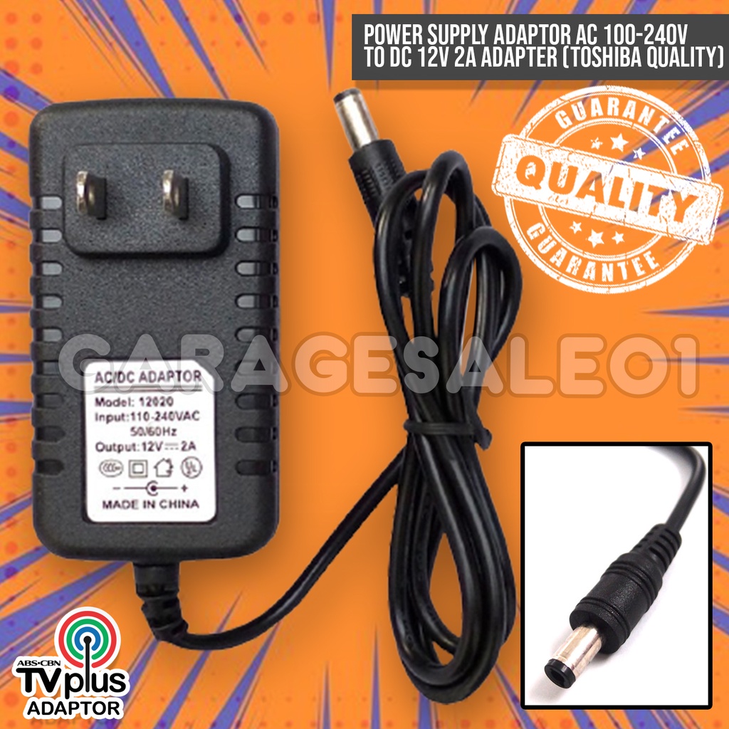 12v 2a Power Adaptor TV Plus Adaptor (Toshiba Quality) | Shopee Philippines