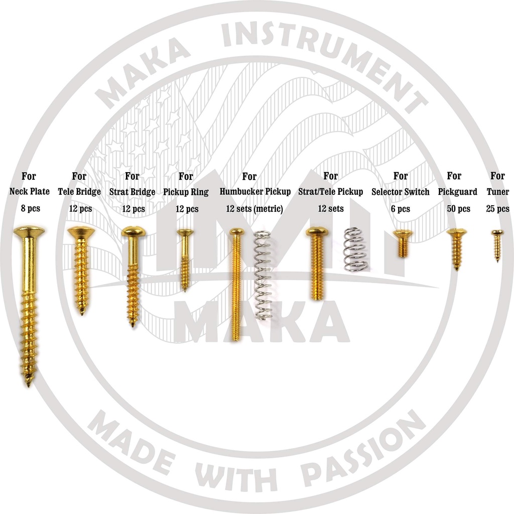 MAKA Guitar Screw Kit Assortment Box Kit for Electric Guitar Bridge ...