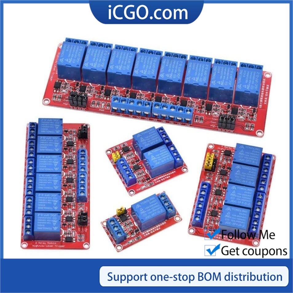 Relay module 1 2 4 6 8 Channel 5V 12V Relay Module Board Shield with Optocoupler Support High ...