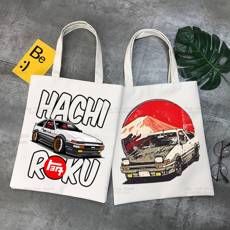Initial D Unisex Handbags Custom Canvas JDM Japanese Tote Bag Printing ...
