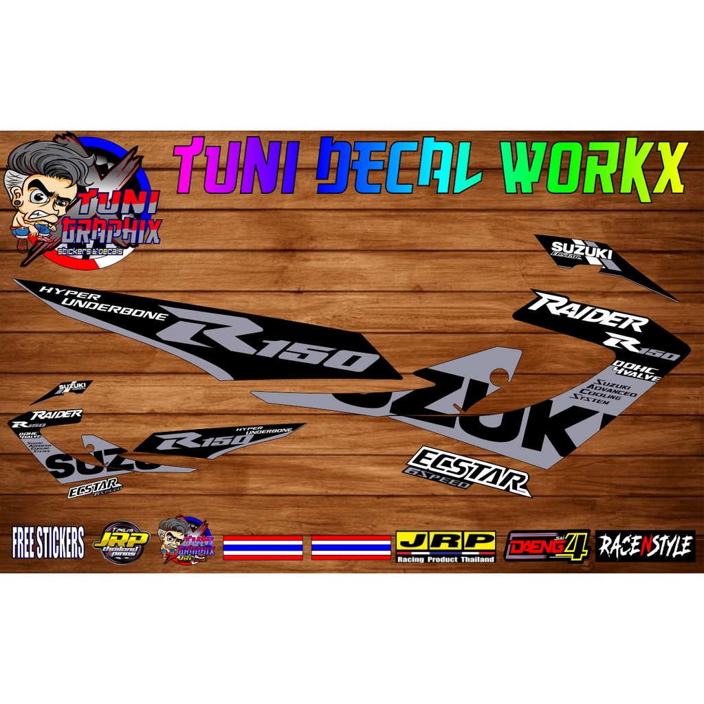 Suzuki Raider 150 MOTOGP Edition 2020 Carb Stock Decals (BLACK) w ...