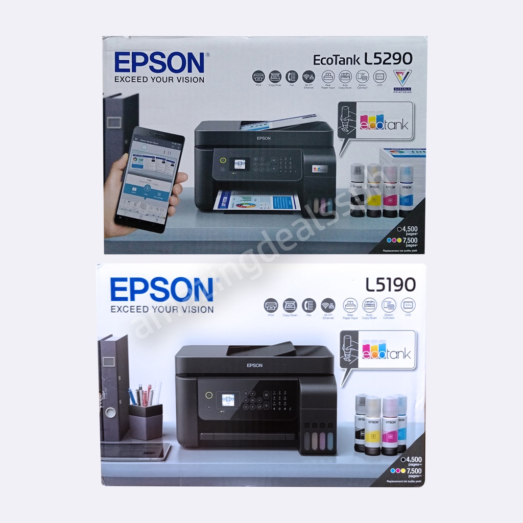 L5290 / L5190 EPSON EcoTank Multifuntion Wi-Fi Printer w/ Fax (LEGAL ...