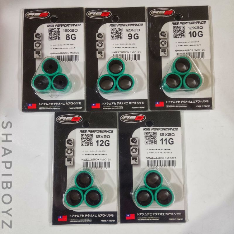 REDSPEED (RS8) ROLLER BALL/FLY BALL FOR NMAX/AEROX/MIO I 125 (SET OF 3 ...