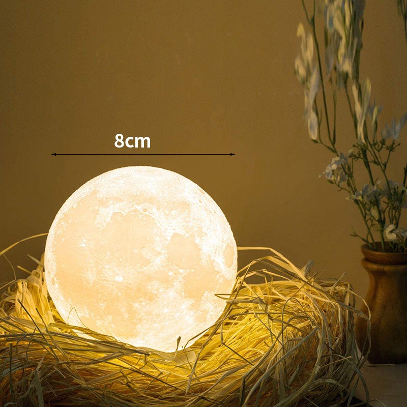 LED 3D Printing Moon Lamp Night Light Moon Ball Light Battery Powered ...