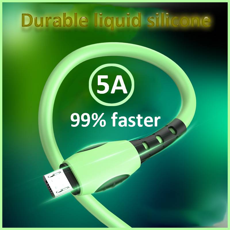 5a Cable Charger Cable for Android Type C Micro USB Silicone Cable 1m ...