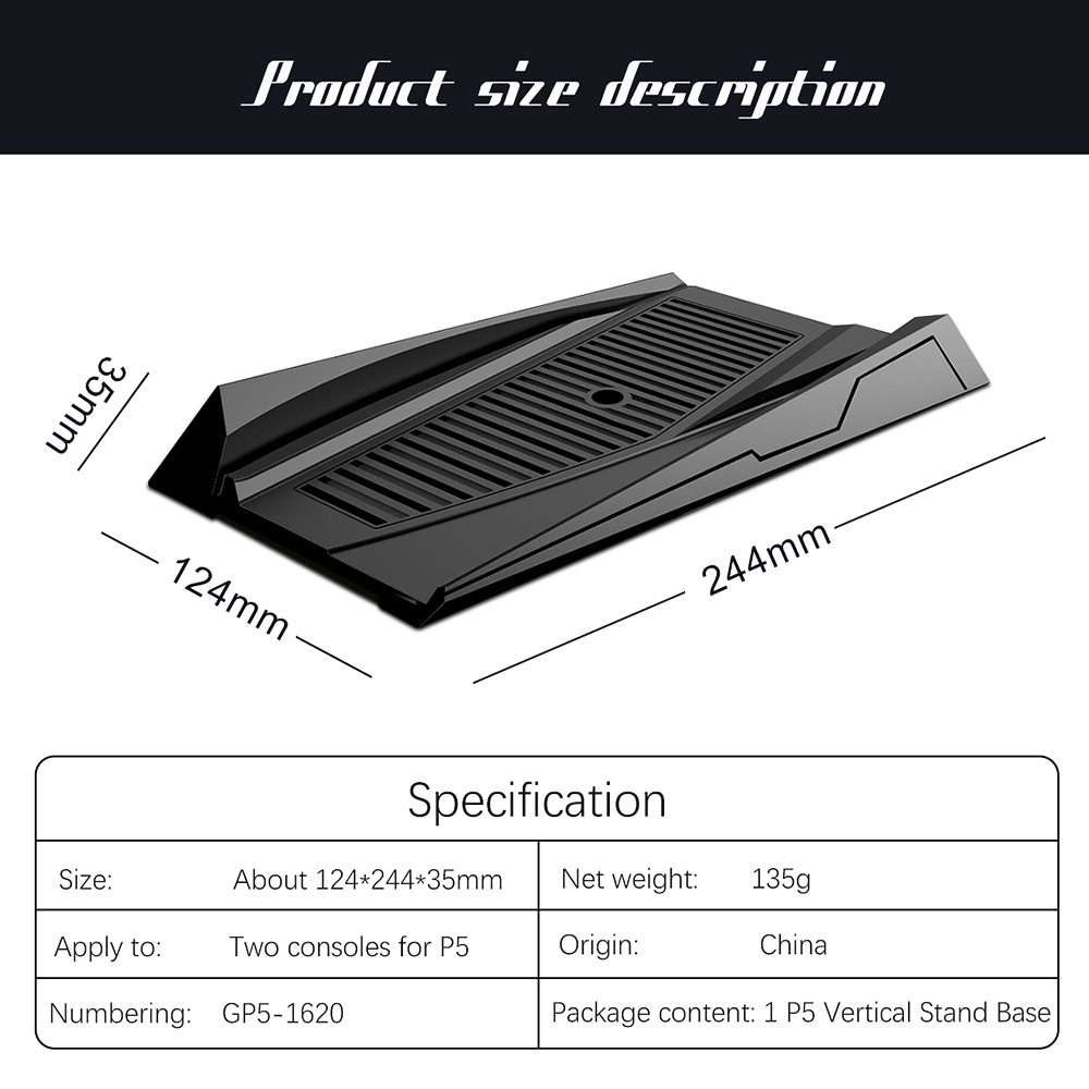For PS5 Vertical Stand Base For Playstation 5 With Built-in Cooling ...