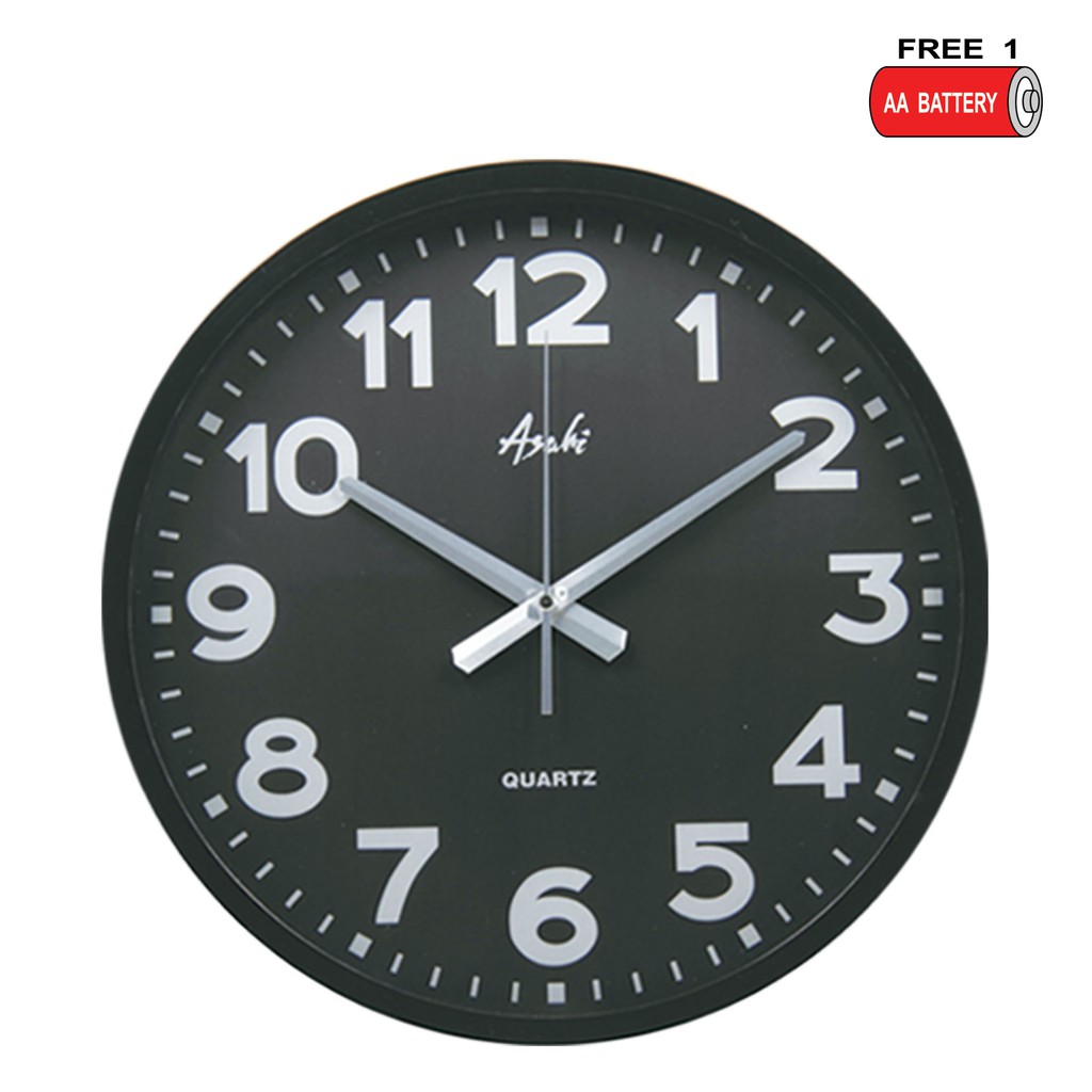 Asahi HC1015-B Round Wall Clock 15 inches | Shopee Philippines