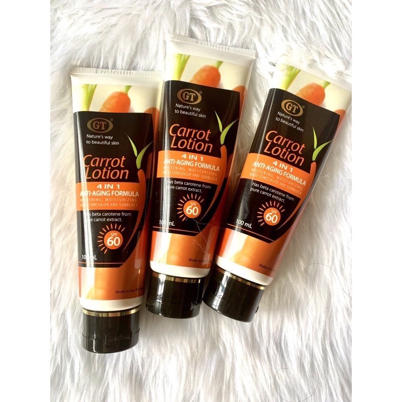 Original GT Carrot Lotion Anti-aging SPF60 | Shopee Philippines