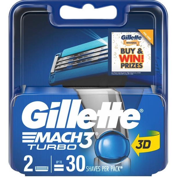 Gillette Mach 3 Turbo Razor Blades Refill 2s | Shopee Philippines