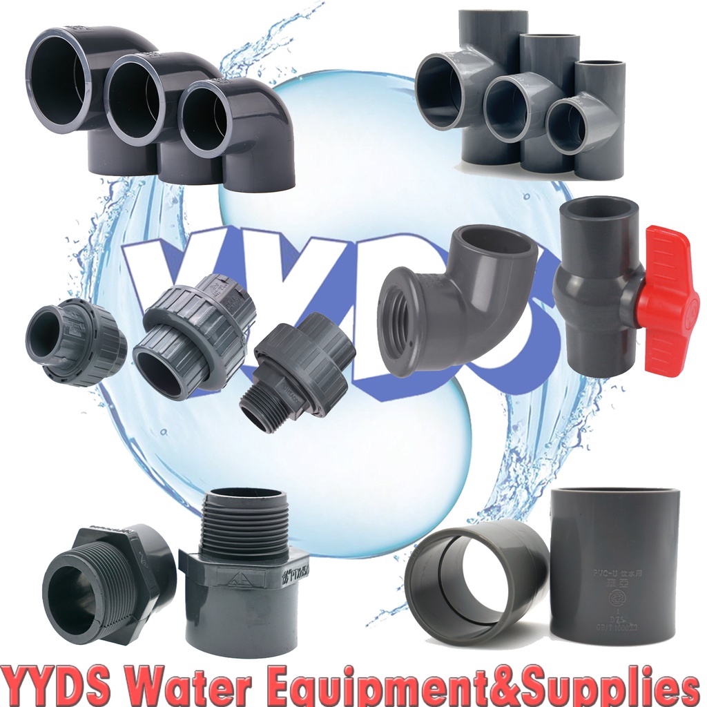 UPVC GRAY FITTINGS Elbow/Adaptor/Tee/Elbow/CouPling/ 1" 1/2" 3/4" Good ...