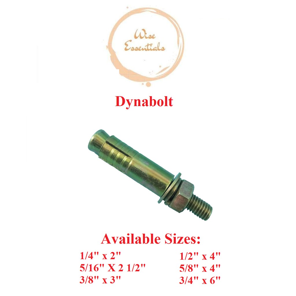 DYNABOLT sizes 1/4". 5/16", 3/8", 1/2", 5/8" | Shopee Philippines
