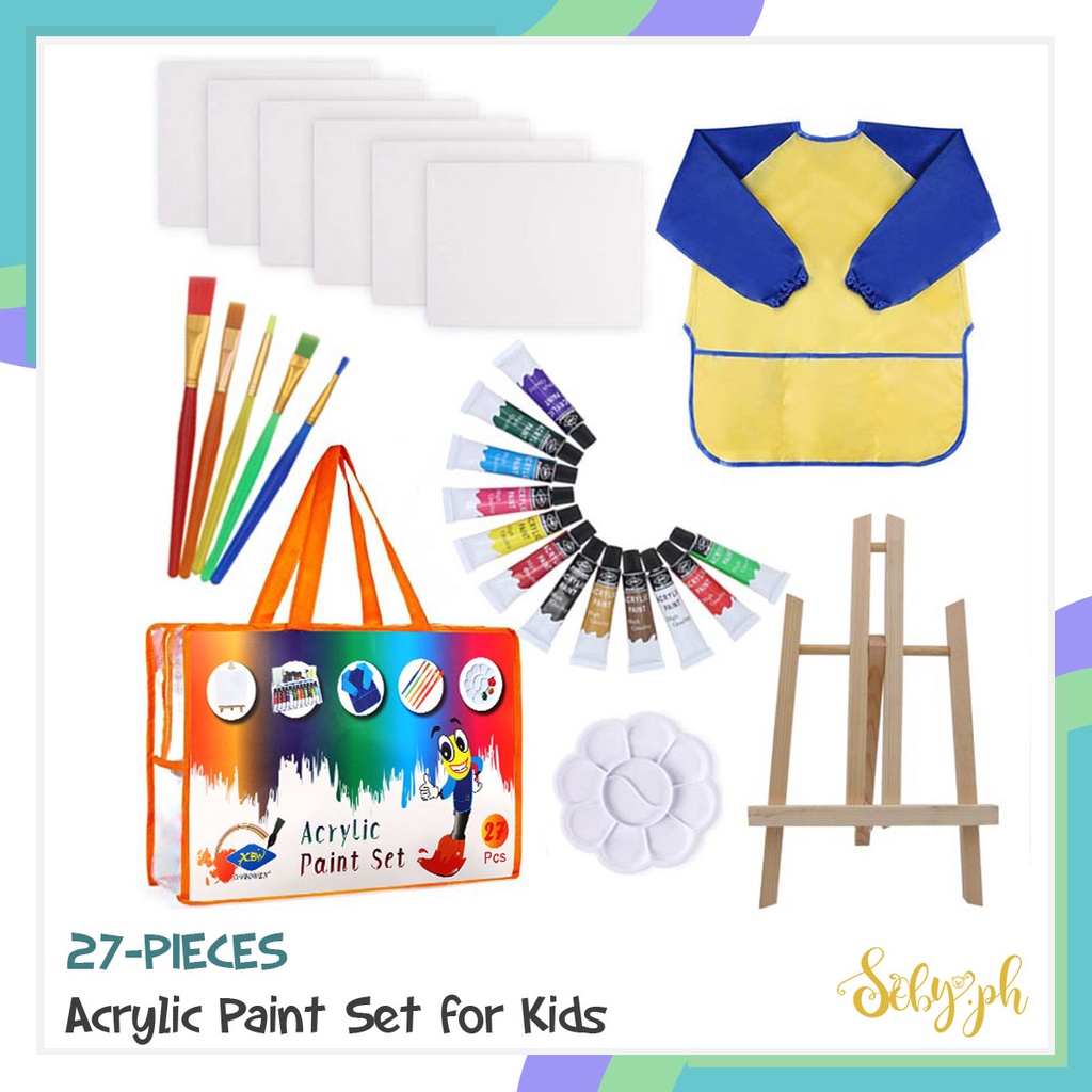SOBY PH- Kids Paint Set-27 Piece Kids Art Set with Acrylic Paint ...