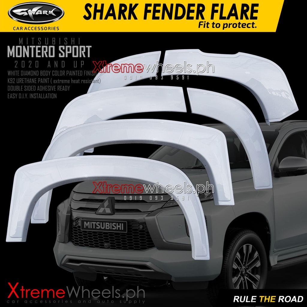 Mitsubishi Montero Sport 2020 to 2025 Diamond White Painted Shark Brand ...