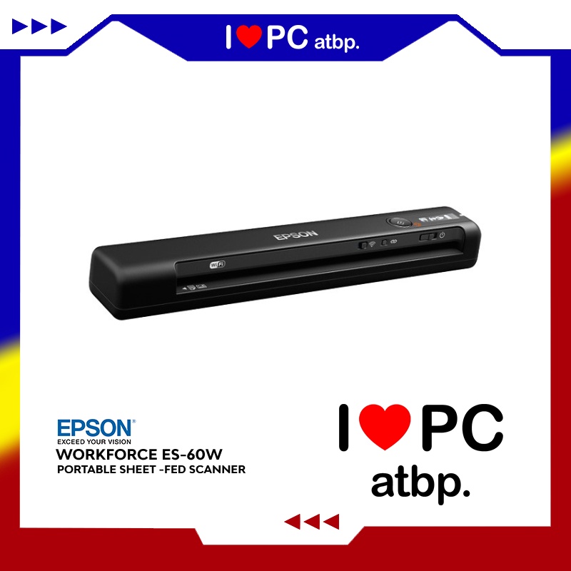 Epson WorkForce ES-60W Portable Sheet-fed Scanner (WiFi, 600x600 DPI ...