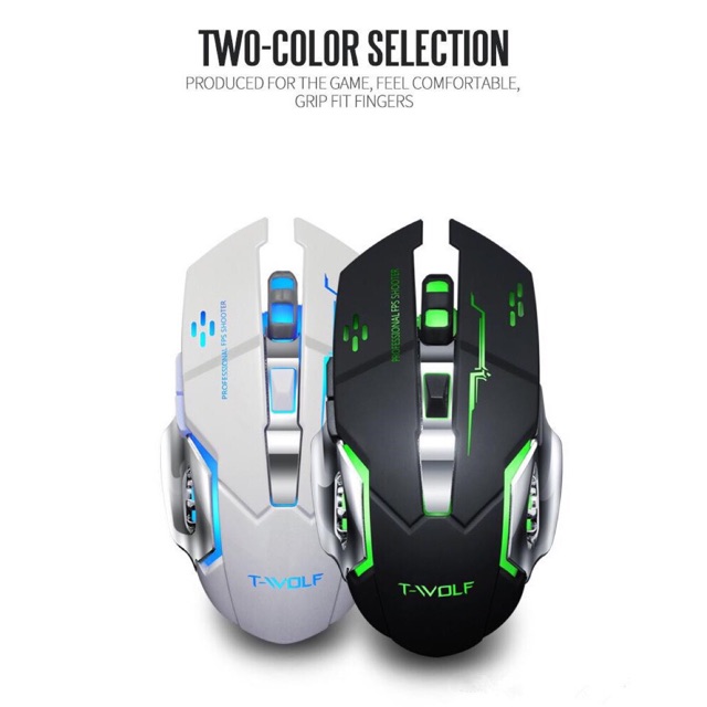 T-wolf q13 wireless charging colourful glowing gaming mouse | Shopee ...