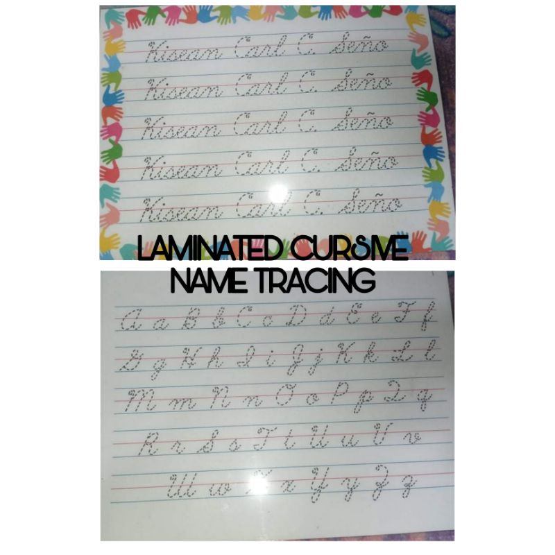 Laminated Cursive Name Writing Worksheet | Shopee Philippines